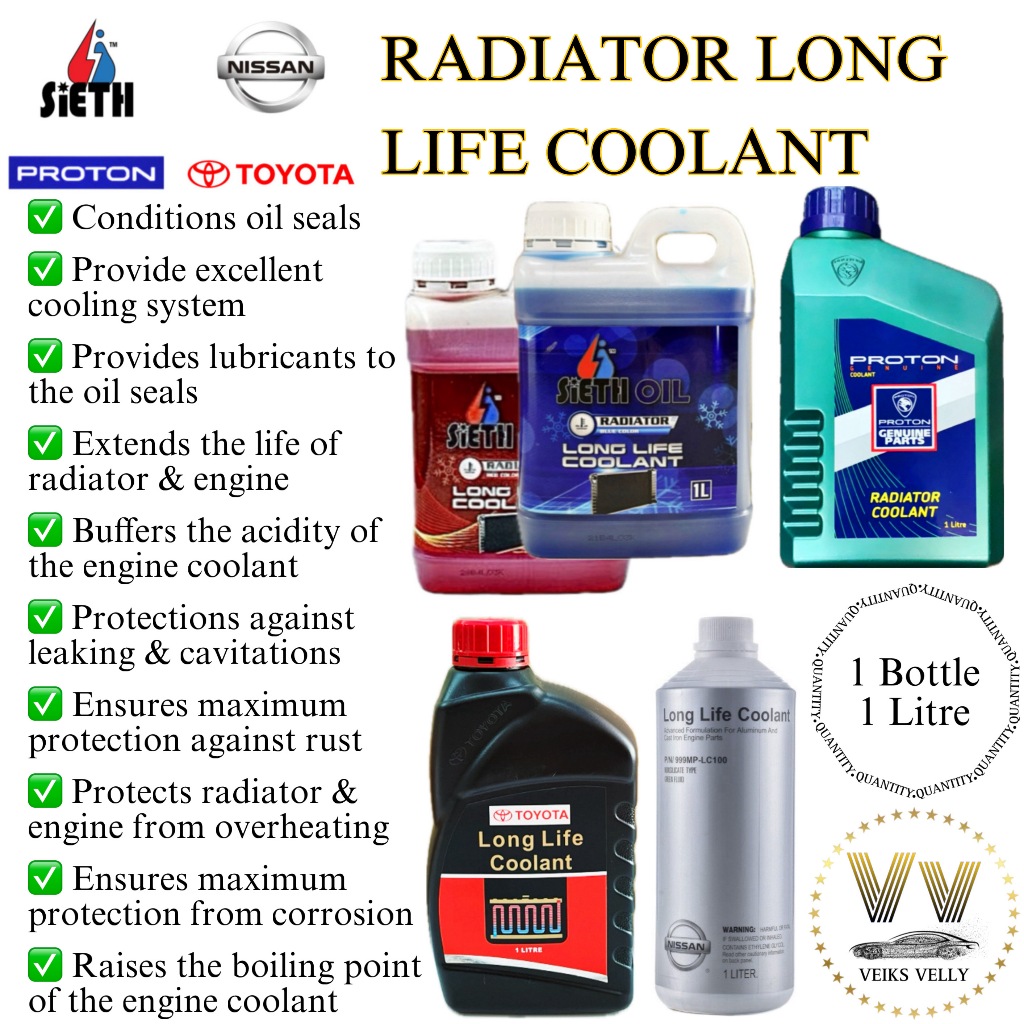 🚗 PENYEJUK SEUMUR HIDUP RADIATOR COOLANT (1L)(SIETH)(PROTON)(TOYOTA ...