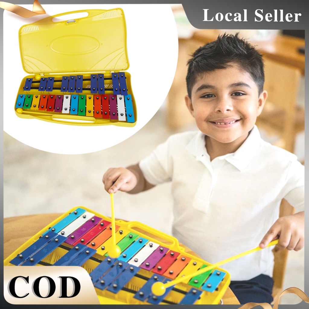 25 Notes Toy Wooden Steel Frame Kids Learning Percussion Kit Hand Knock ...