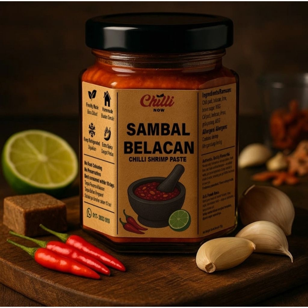 Chilli Now Sambal Belacan (Chili Shrimp Paste) 170g | Shopee Malaysia