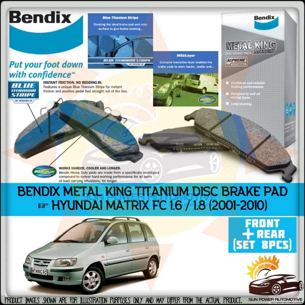 BENDIX METAL KING TITANIUM MKT Heavy Duty Hyundai Matrix FC 1.6 / 1.8 ...