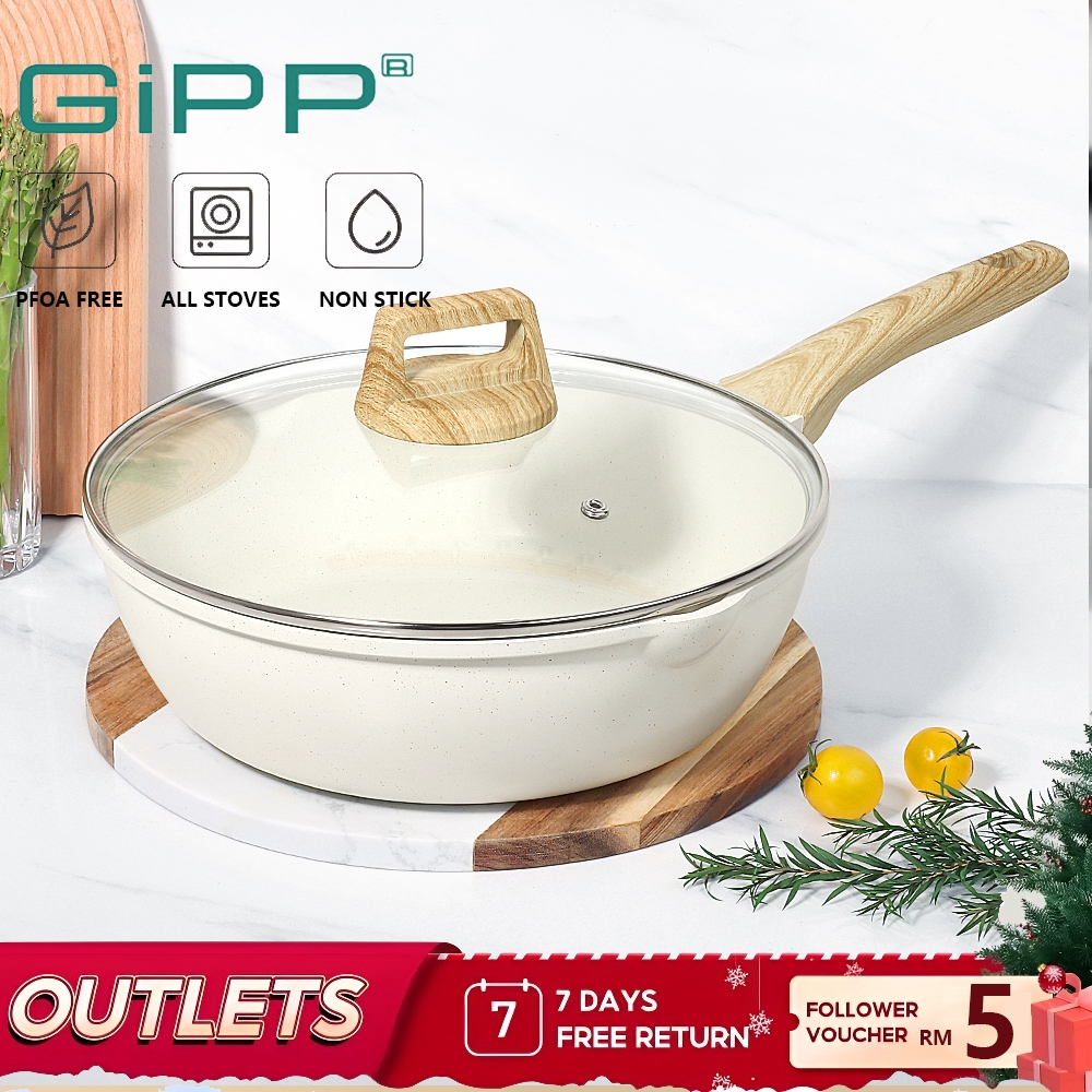 Gipp® Non-Stick Deep-Fried Ceramic Frying Pan (24/28/30cm) | Shopee Malaysia