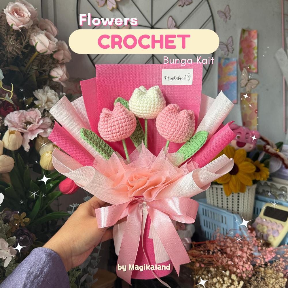 (Can Mix & Match) Tulips Crochet Daisy Crochet Lavender Crochet Forget Me Not Flower Handmade ...