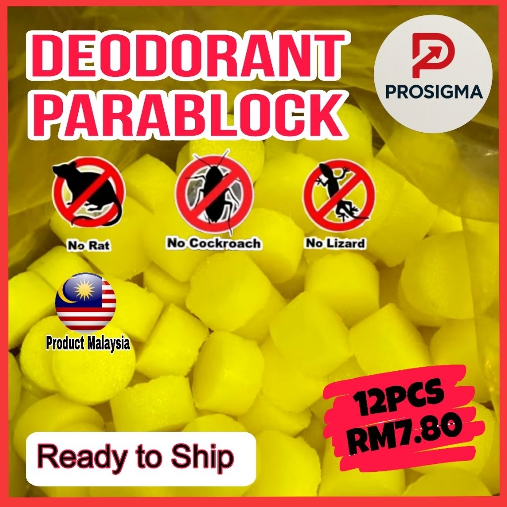 Parablock (12pcs)Deodorant Parablock Toilet Ubat Gegat Tandas Serai ...