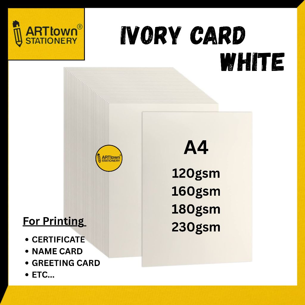 A4 Ivory White Thick Paper 120gsm 160gsm 180gsm 230gsm | Kertas Tebal ...