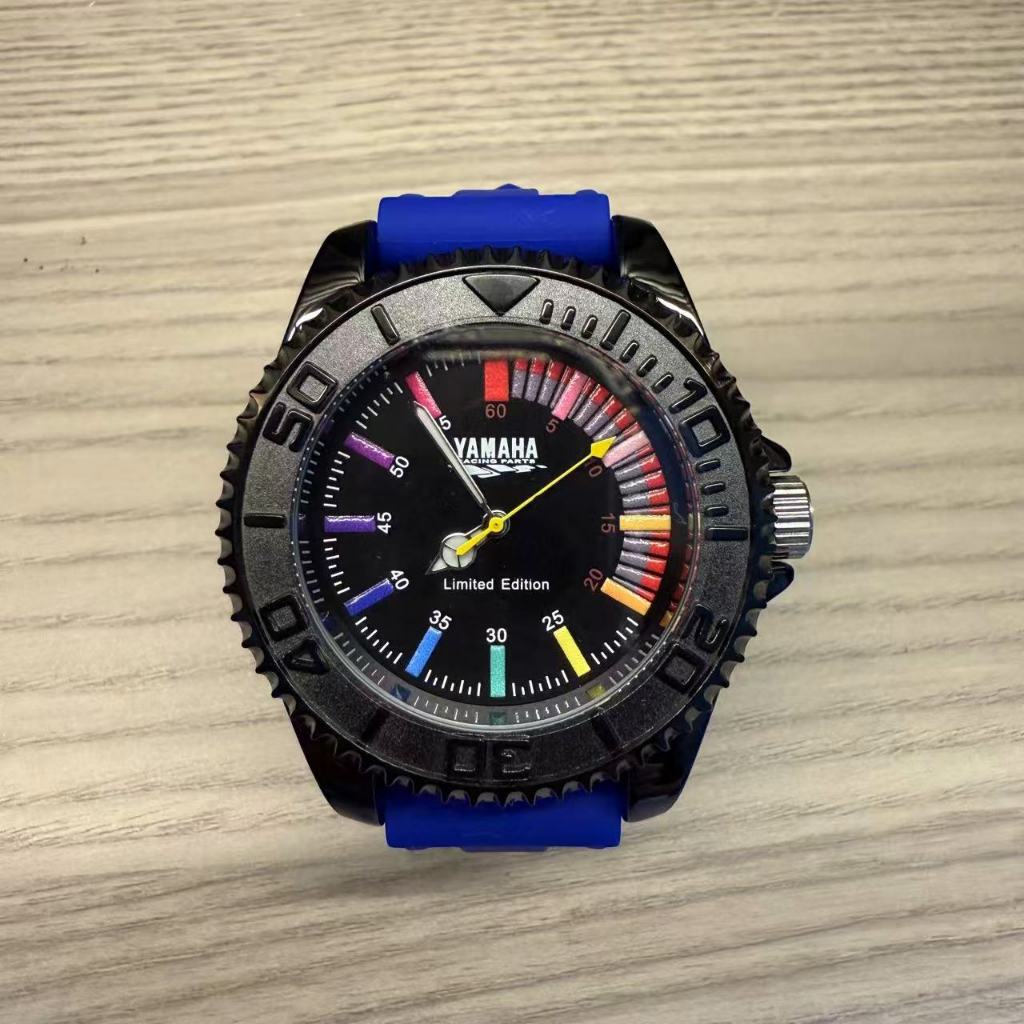 YAMAHA RACING PARTS WATCH JAM TANGAN LIMITED EDITION BLACK MIDDLE BLUE ...