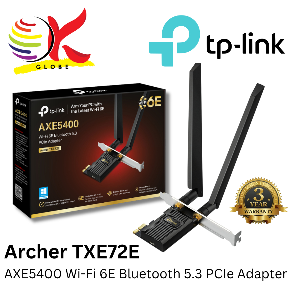 TP-LINK ARCHER TXE72E / ARCHER TXE75E AXE5400 WI-FI 6E BLUETOOTH 5.3 PCIE ADAPTER WITH WIDER ...