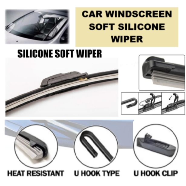 Universal Car Wiper Soft Silicone Wiper Proton Toyota Honda Alza Myvi ...