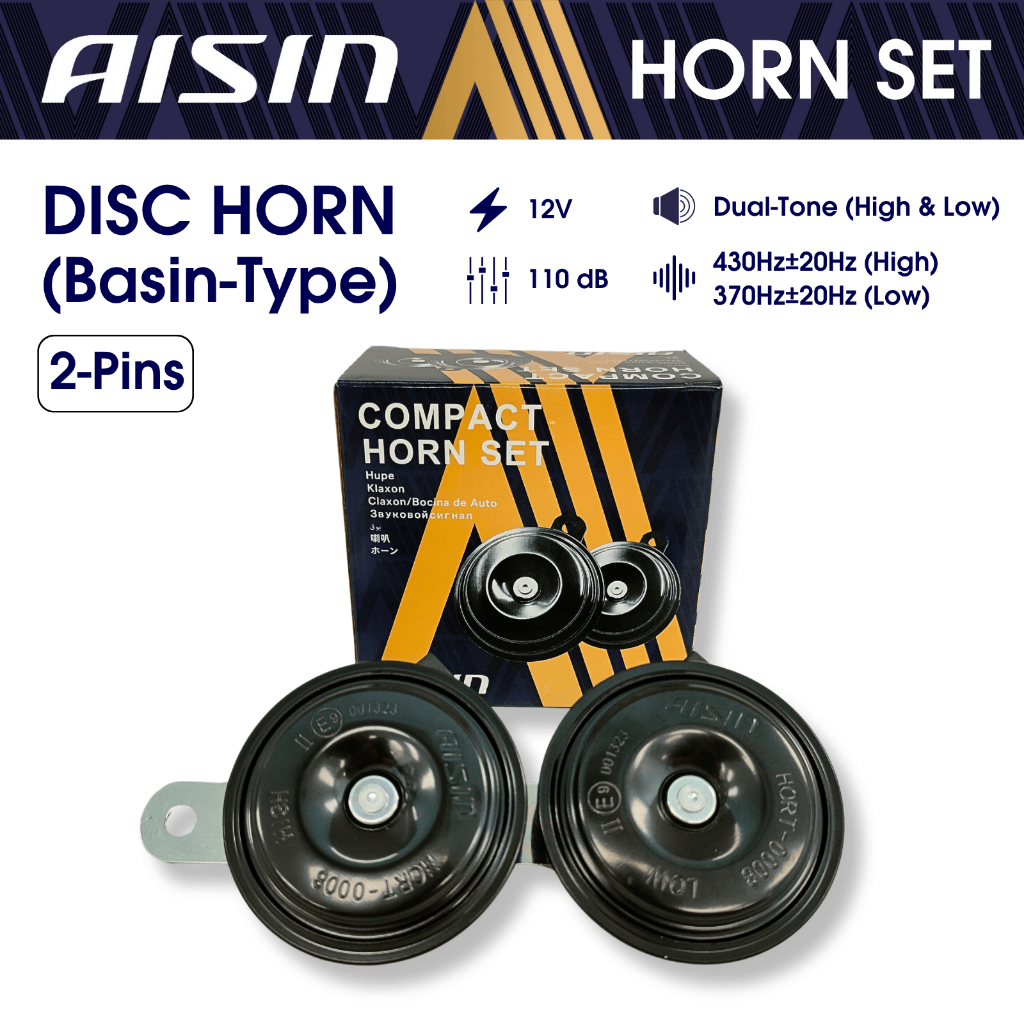 AISIN DISC HORN (BASIN-TYPE): DUAL-TONE HORN (TWO PINS) | Shopee Malaysia