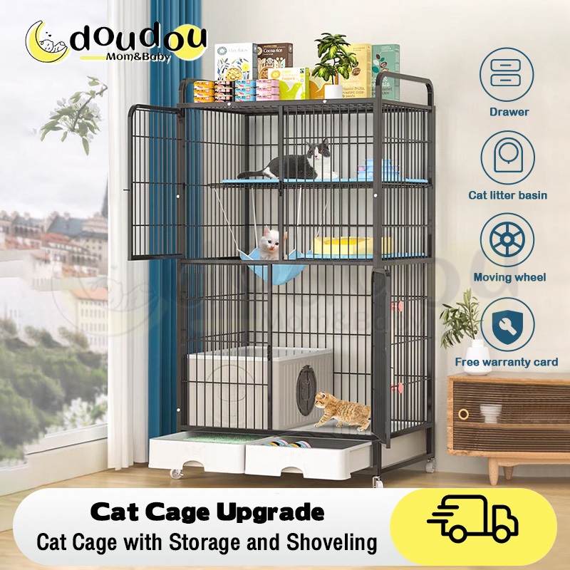 Cat Cage Large sangkar kucing besar Cat Cage 4 layer Pets Cages Cat ...