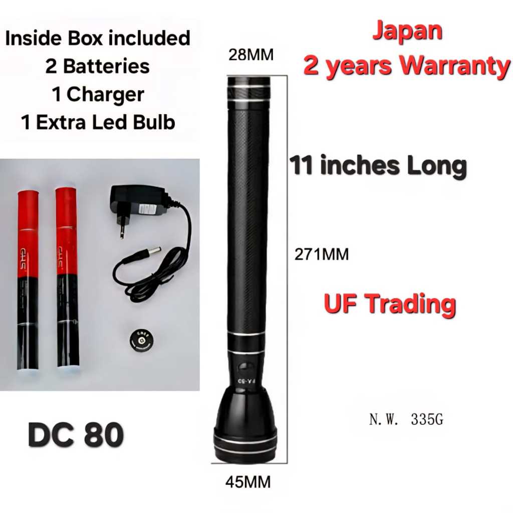 GHS DC-80 Ultra-Bright LED Torchlight 1000M | Rechargeable | 271mm ...