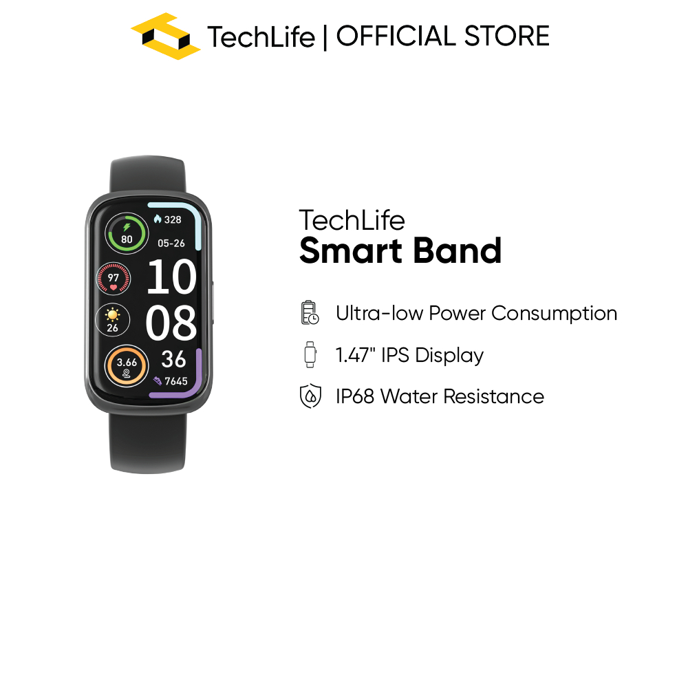 TechLife Smart Band - Ultra-Low Power Consumption | 1.47" IPS Display ...