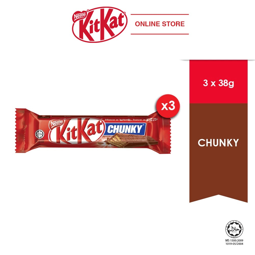 NESTLE KitKat Chunky Milk Chocolate Bar 38g Bundle of 3/6 | Shopee Malaysia