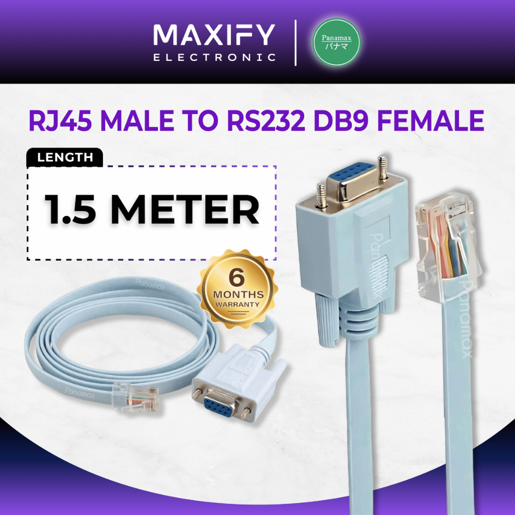 Panamax 1.5 METER RJ45 Male to RS232 DB9 Female Cable For Serial ...