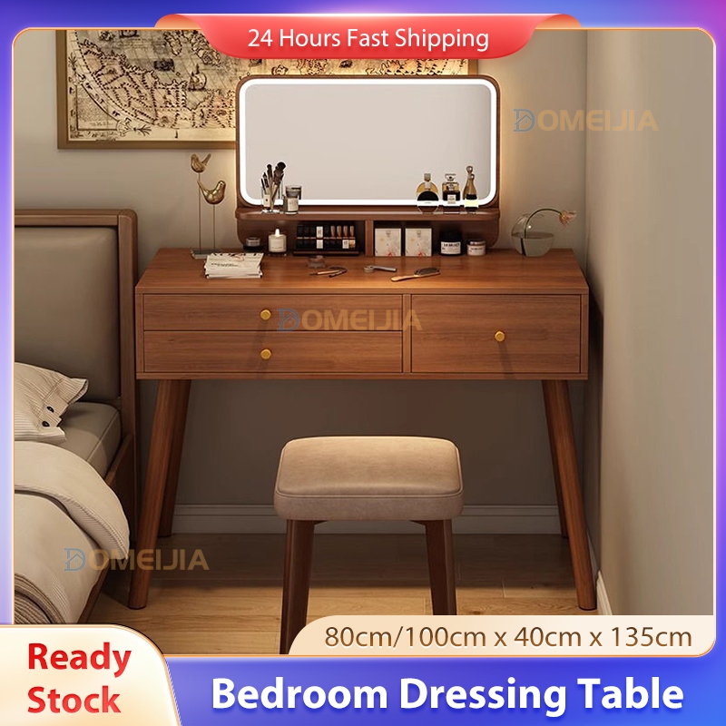 Dressing Table With LED Mirror Meja Makeup With Drawer Comestic Table ...