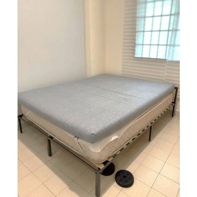 AGOTNES Foam Mattress with Wadding Firm/Light Blue Roll-Packed Single ...