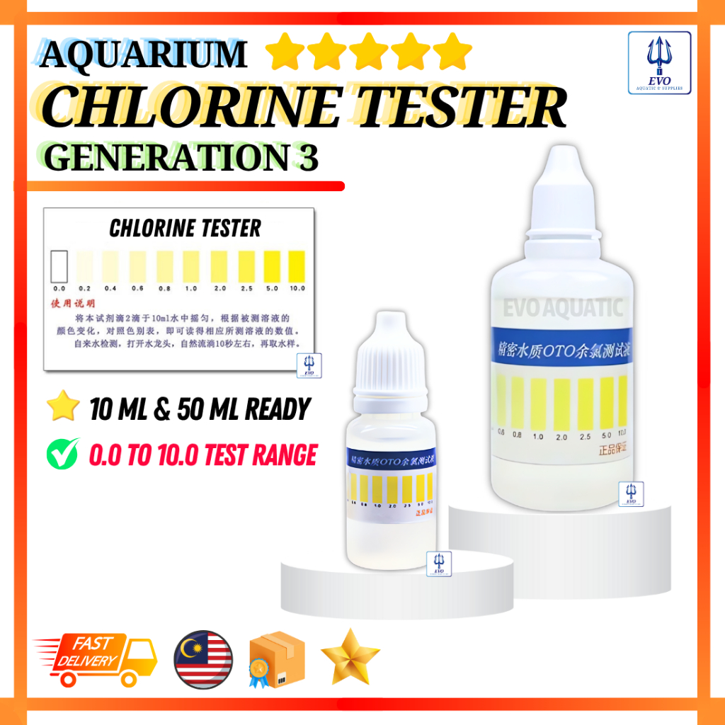 🔥READY STOCK🔥 Aquarium Chlorine Tester Water Quality OTO Test Reagent ...