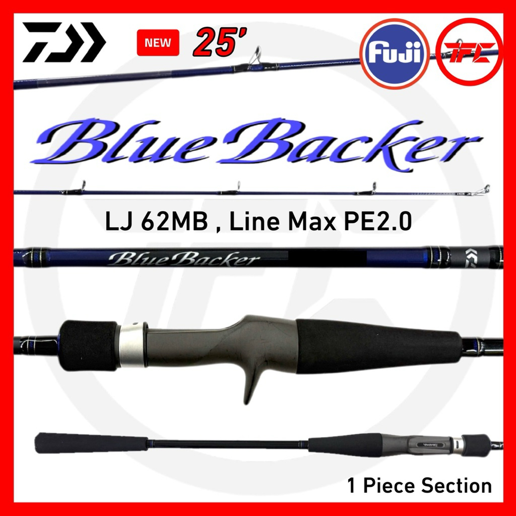 2025 DAIWA BLUE BACKER 25’ Light Jigging Spinning & Baitcast Rod Joran ...