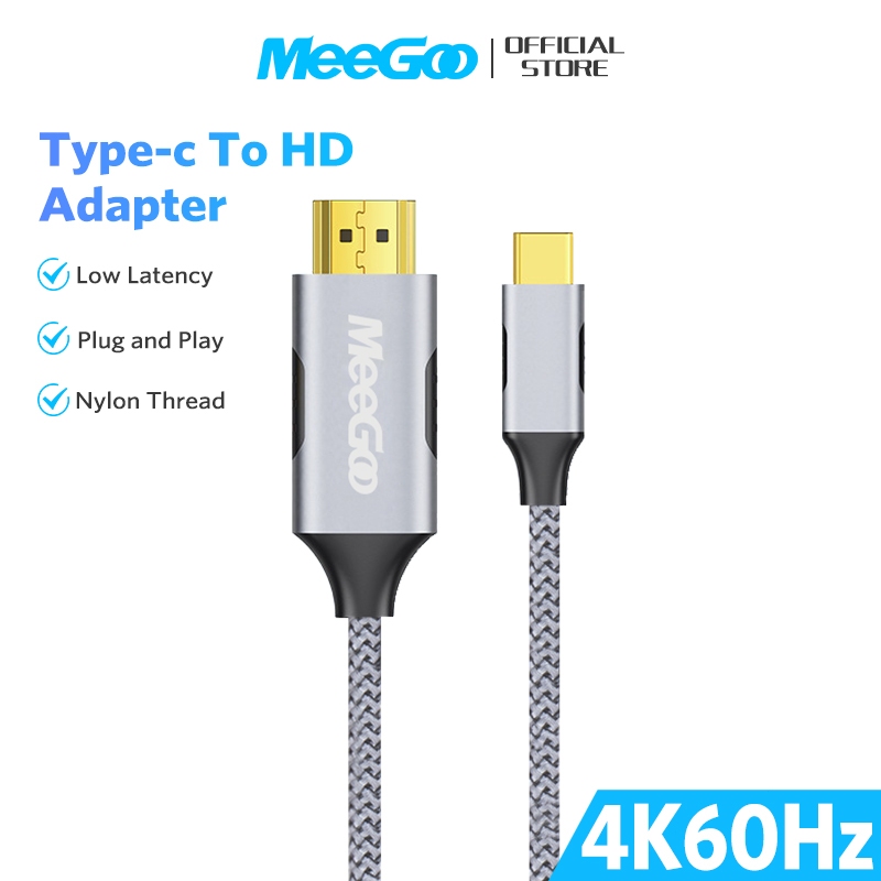MeeGoo 1.8m Type C to HDMI Adapter 4K 60HZ HDMI Cable For Laptop Phone ...