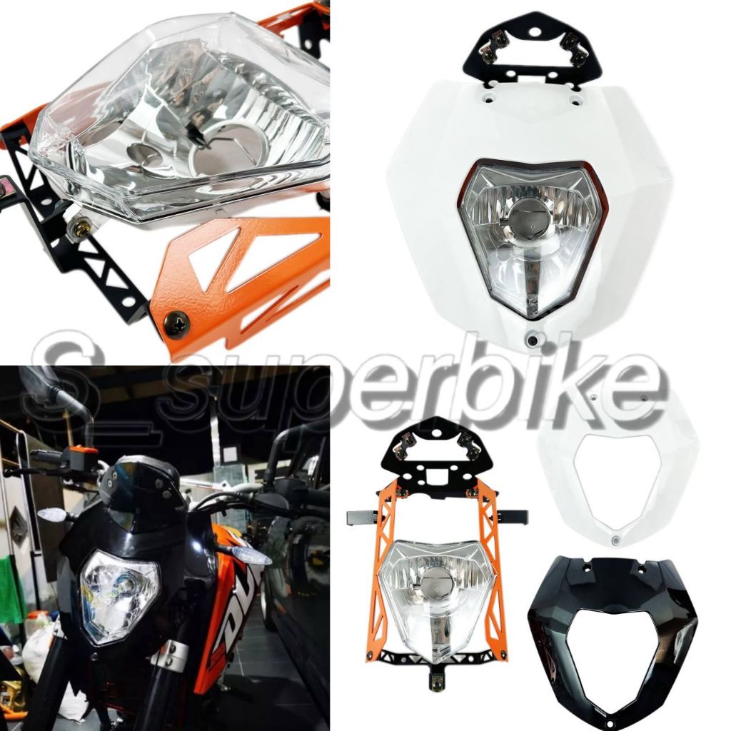 Nakasone duke Head Lamp With Mask Complete Set KTM Duke 200 390 Head ...