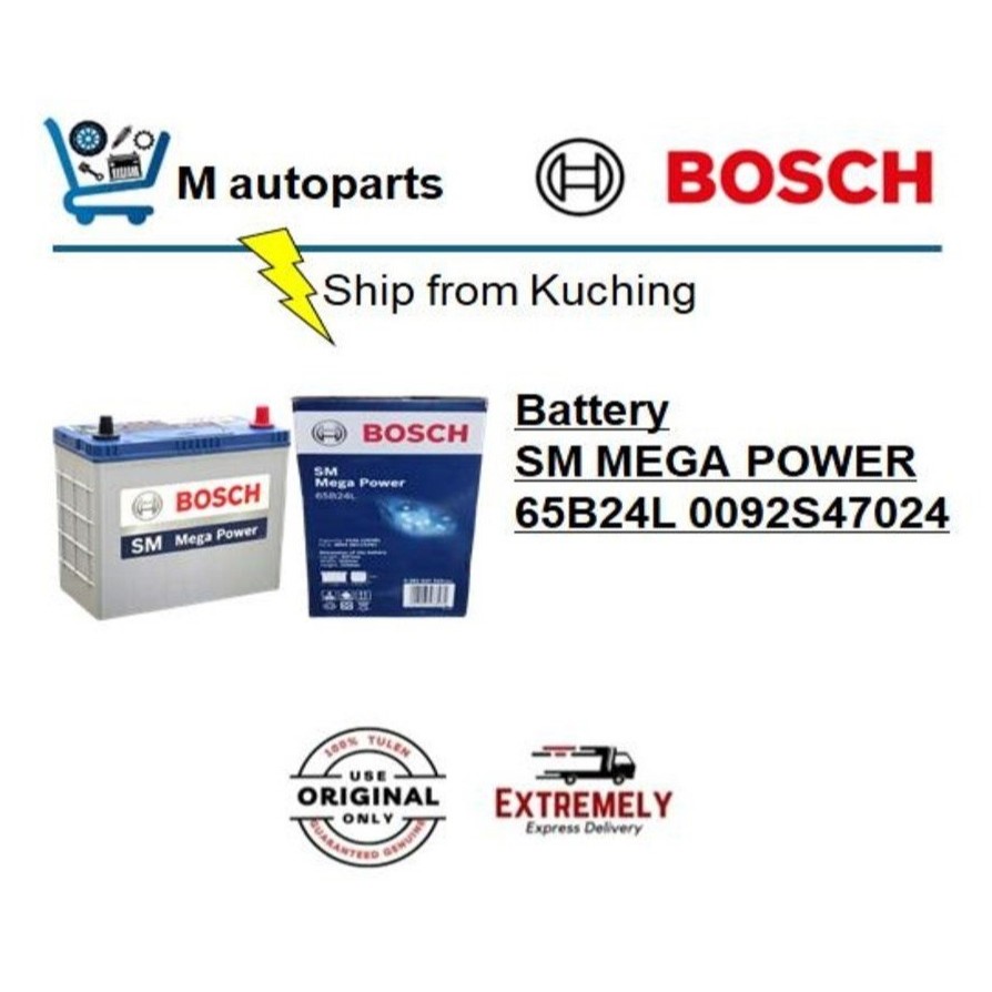 BOSCH SM MEGA POWER 65B24L MOTORCAR BATTERY 0092S47024 | Shopee Malaysia