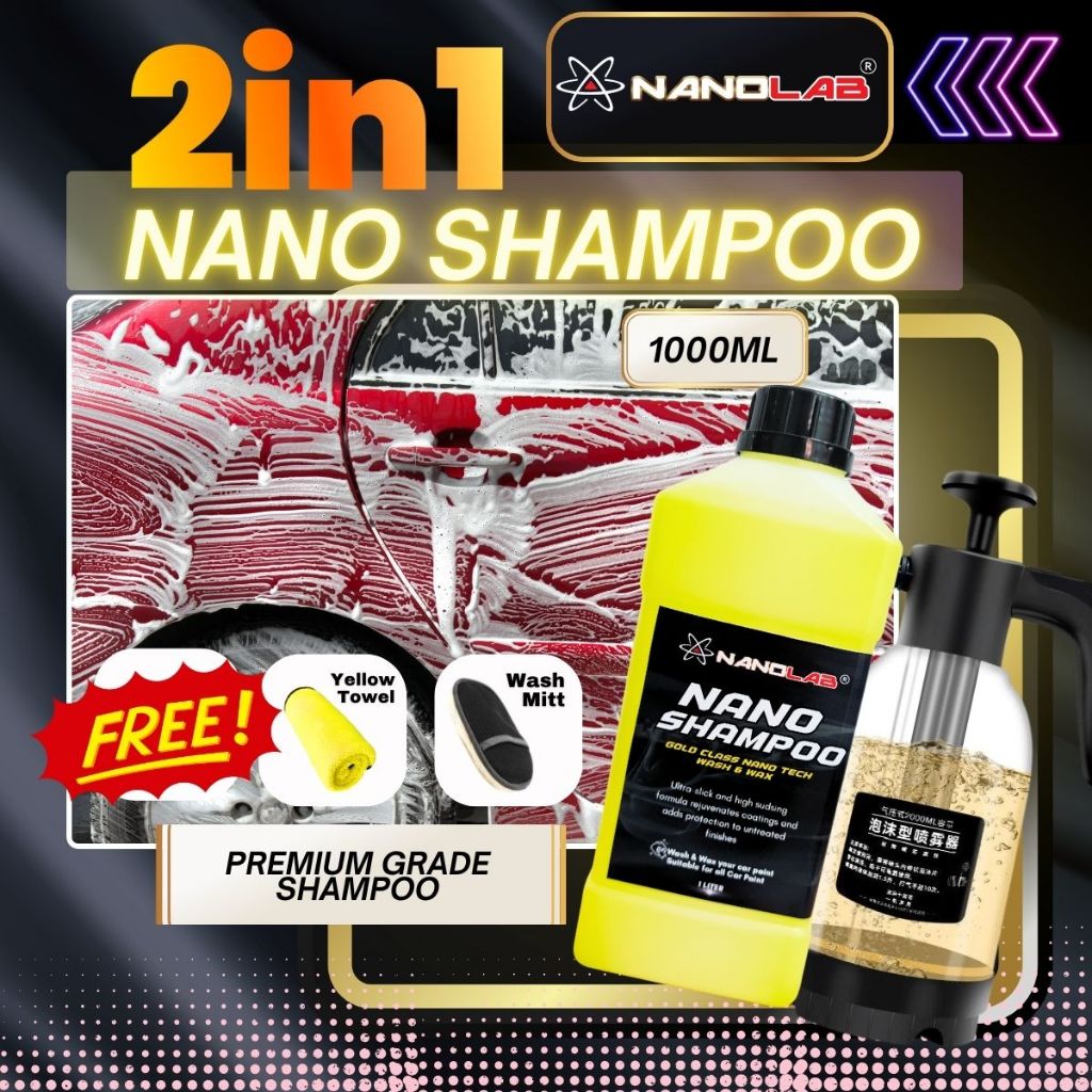 [NANOLAB] Premium Nano Wash Shampoo | Syampu Cuci Kereta & Bike | 2in1 ...