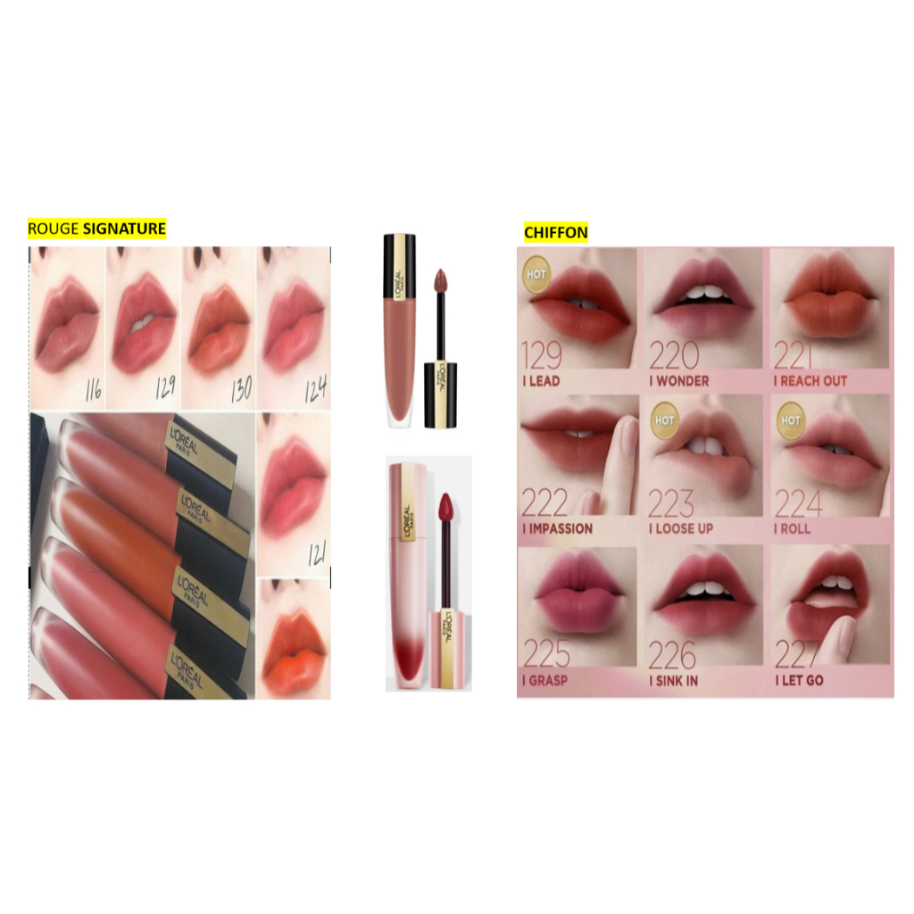 LOREAL ROUGH SIGNATURE / CHIFFON MATTE LIPSTICK | Shopee Malaysia
