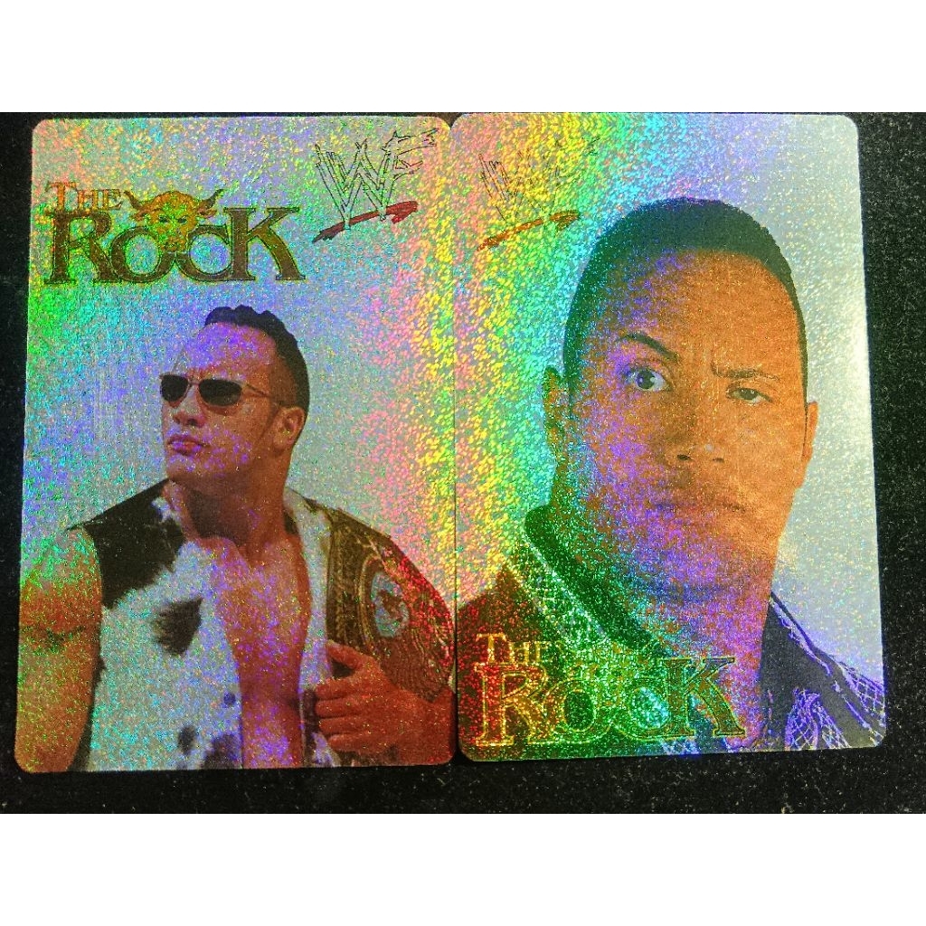 WWE The Rock Dwayne Johnson cards x2 WWF Vintage wrestling | Shopee ...