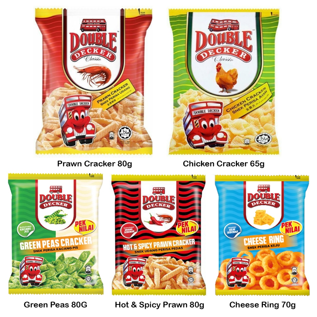 BBD Double Decker Snack Chicken 65gm / Prawn 80gm / Cheese Ring 70g ...