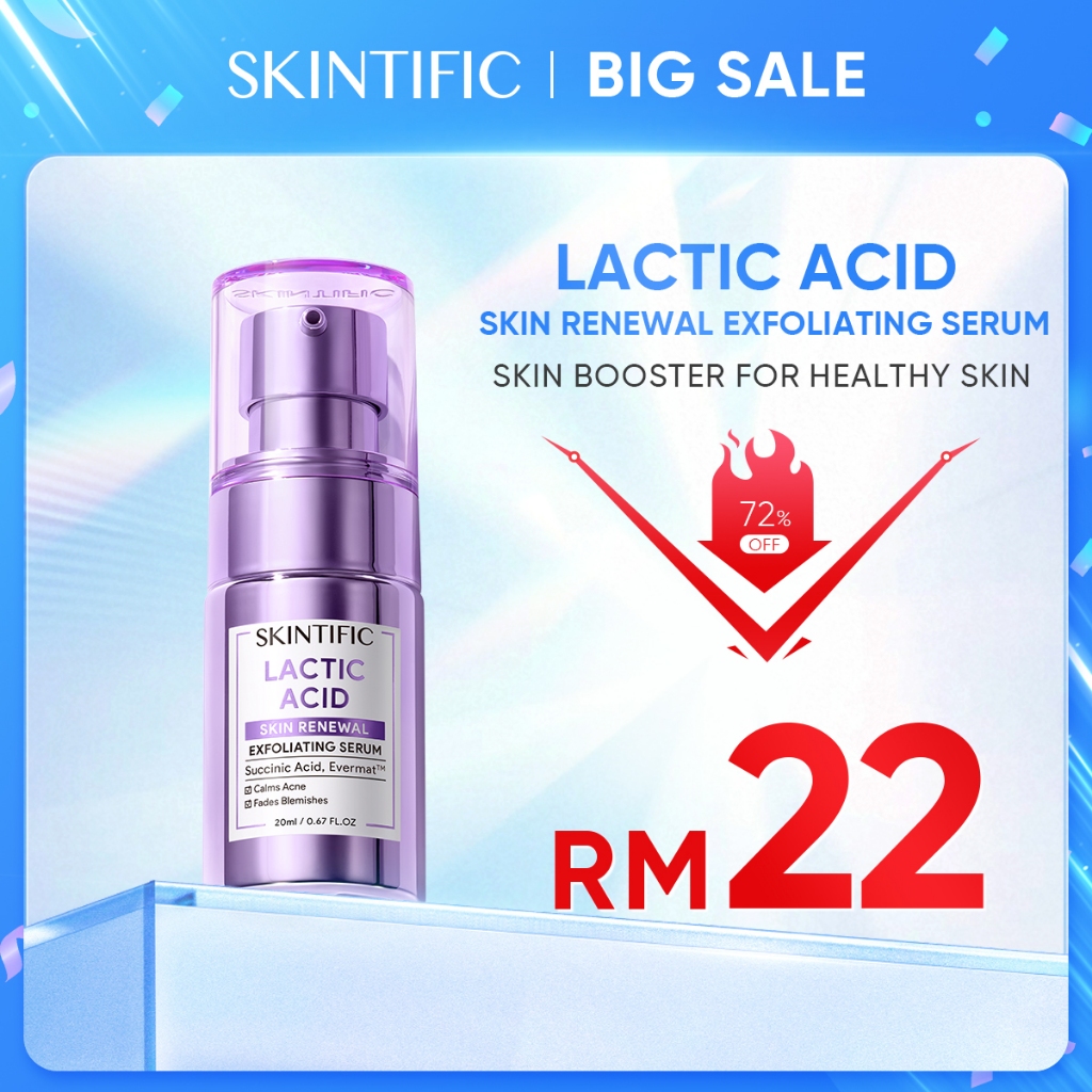 SKINTIFIC Lactic Acid Skin Renewal Exfoliating Serum muka Peeling ...