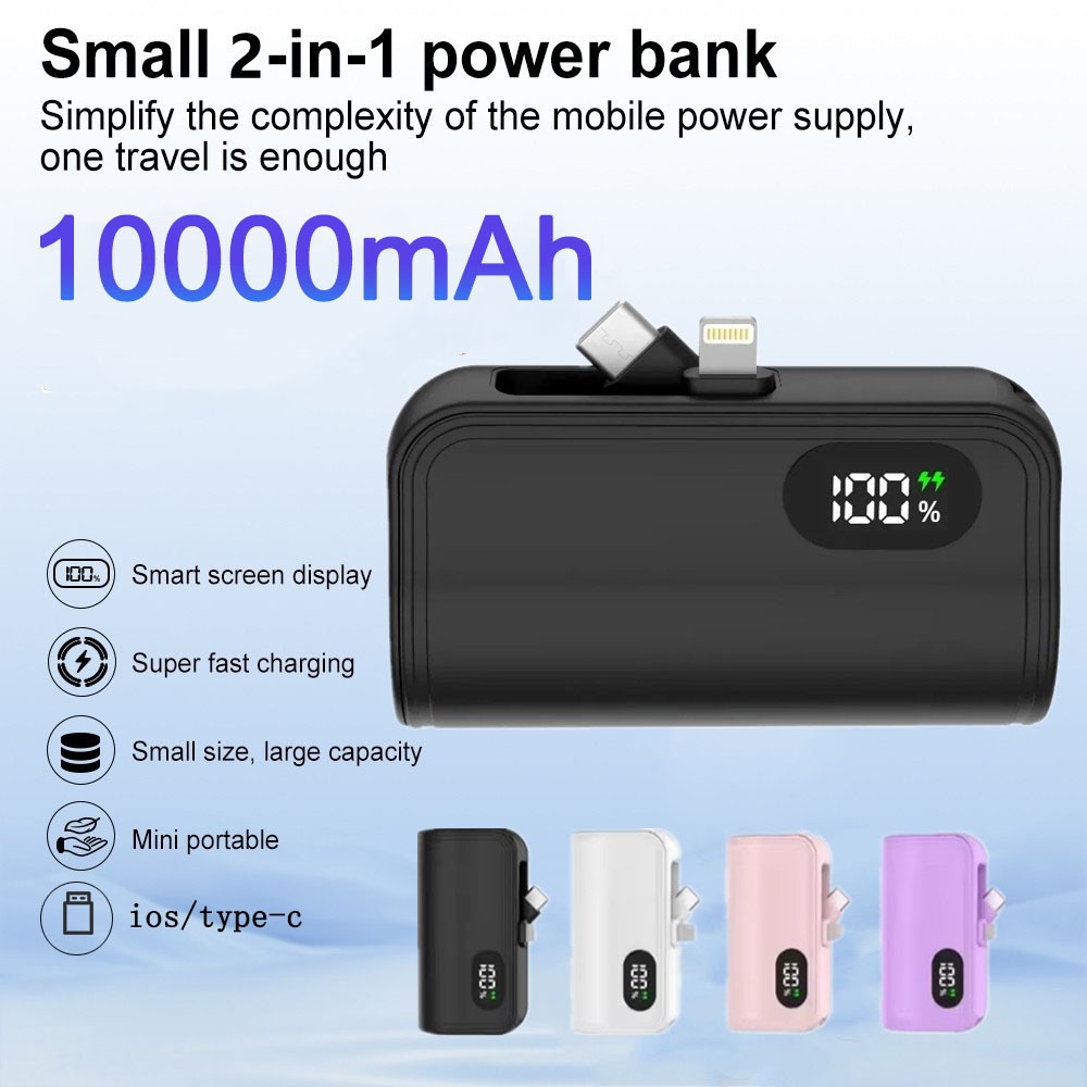 10000mAh Mini Power Bank Digital Display PD22.5W Fast Charge Compact ...