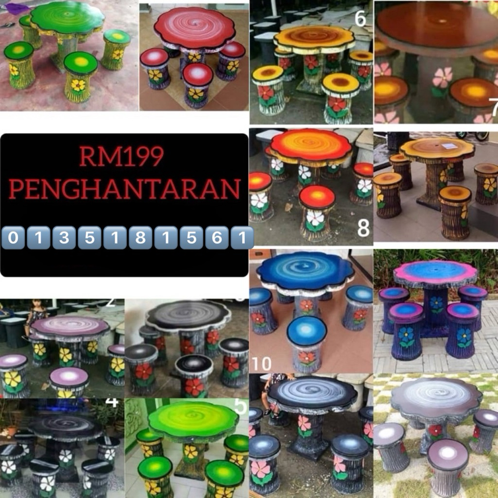 KERUSI MEJA BATU BUNGA KELANTAN(COD JIMAT 0135181561) | Shopee Malaysia