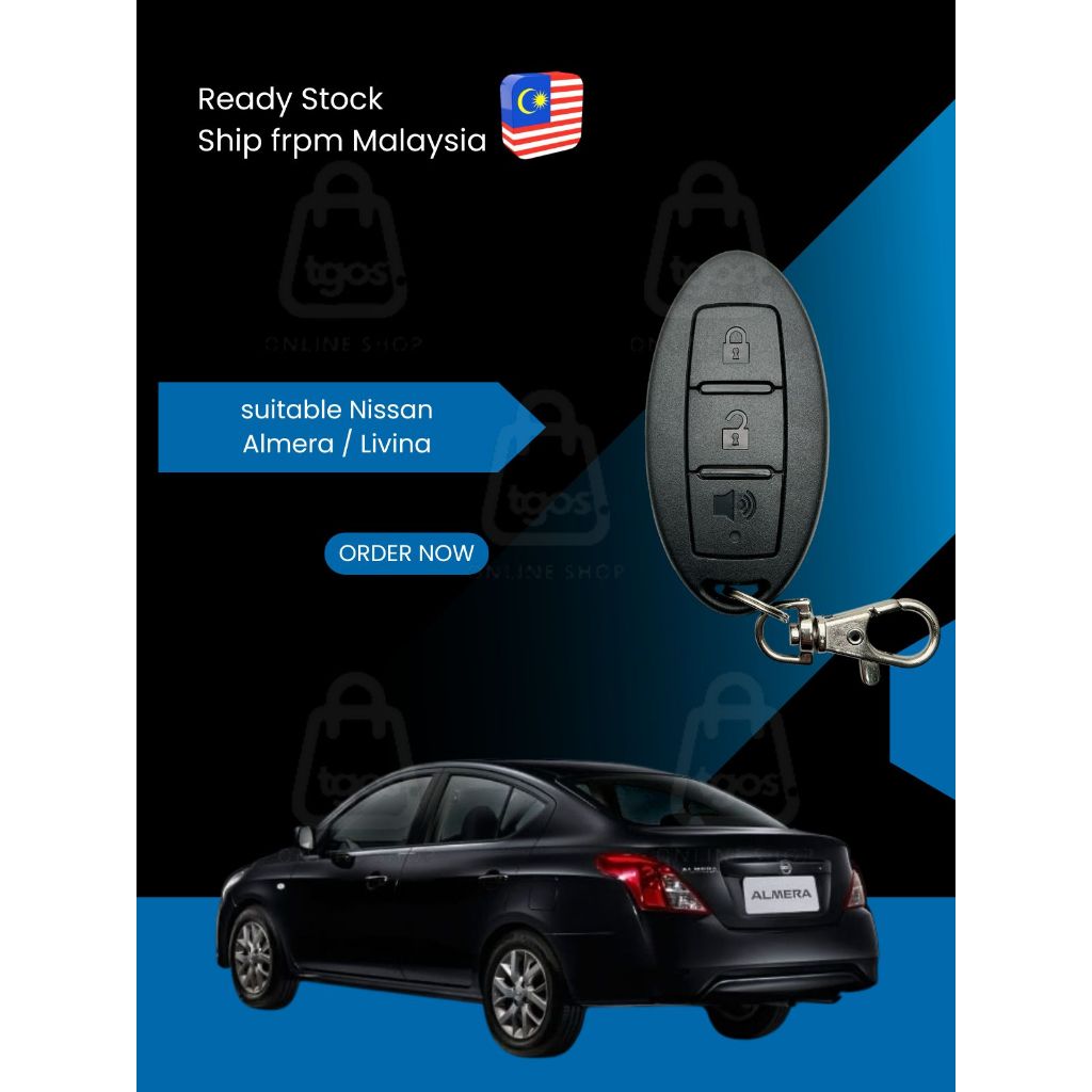 NISSAN ALMERA/GRAND LIVINA REMOTE (3 BUTTON) | Shopee Malaysia