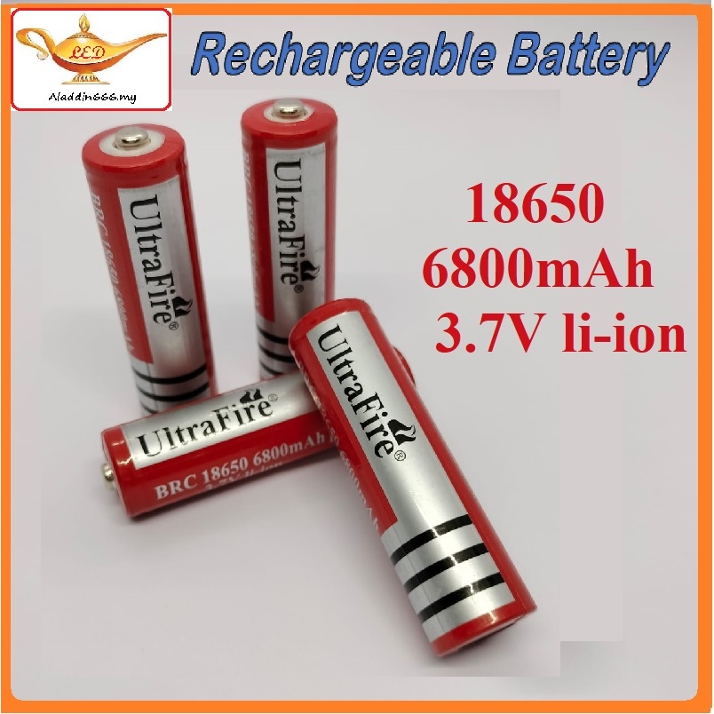 Bateri Boleh Cas Semula / 18650 lithium ion rechargeable battery 6800mAh 3.7V | Shopee Malaysia