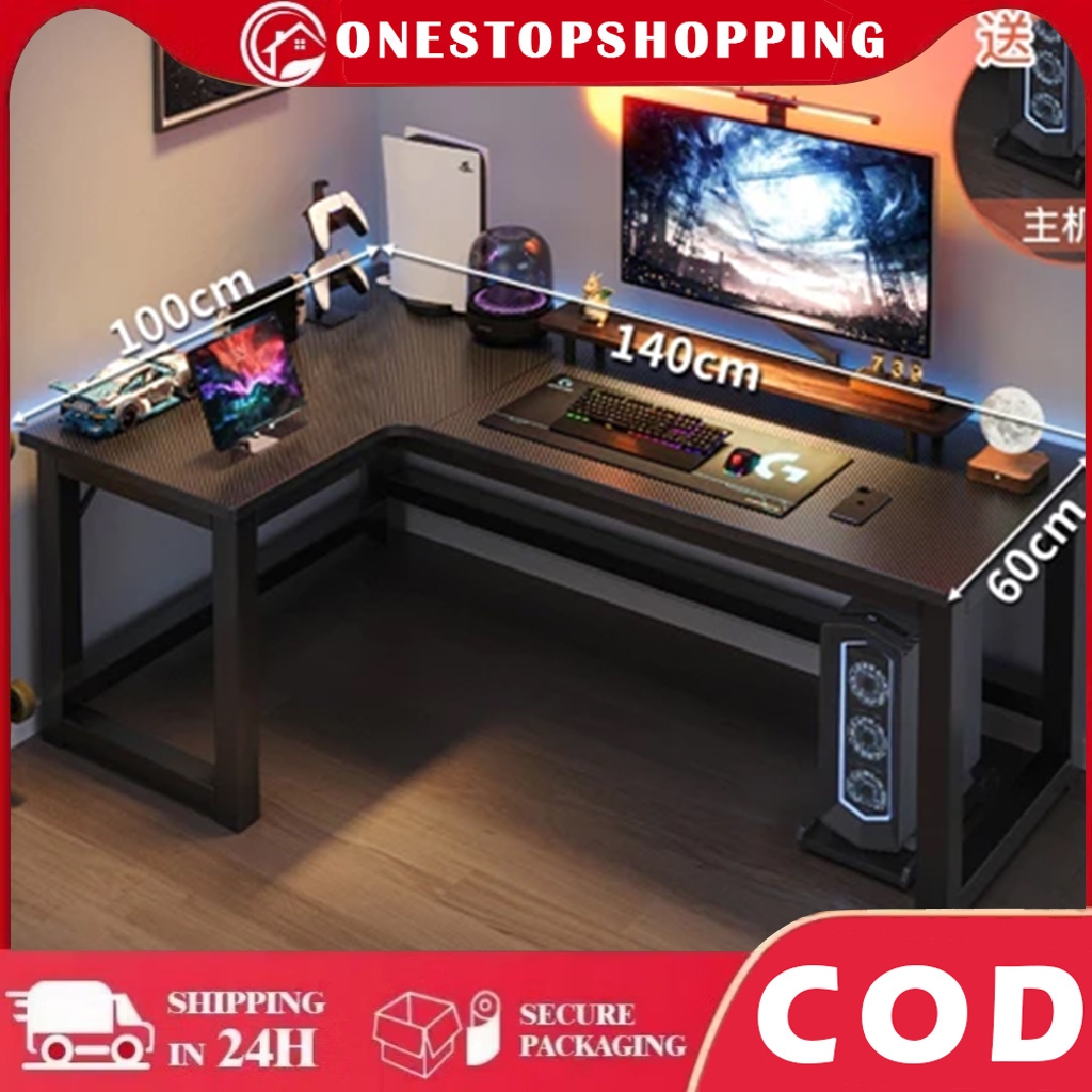 L Shape Table Meja Komputer Office Table Home Computer Desk 140/120CM ...