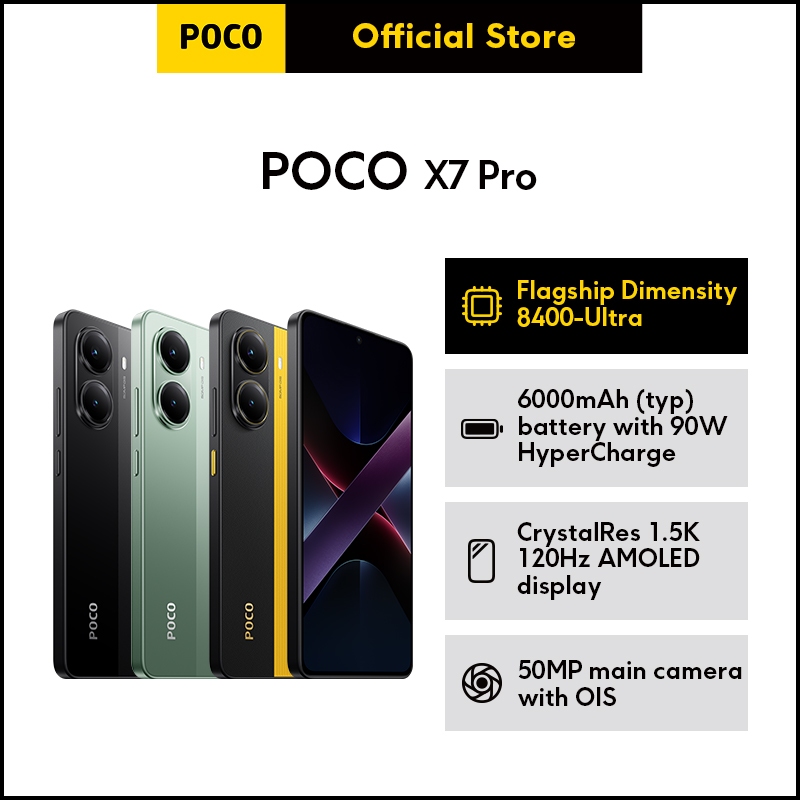 POCO X7 Pro 6000mAh battery+90W HyperCharge/MTK-8400 Ultra/HyperOS 2 ...