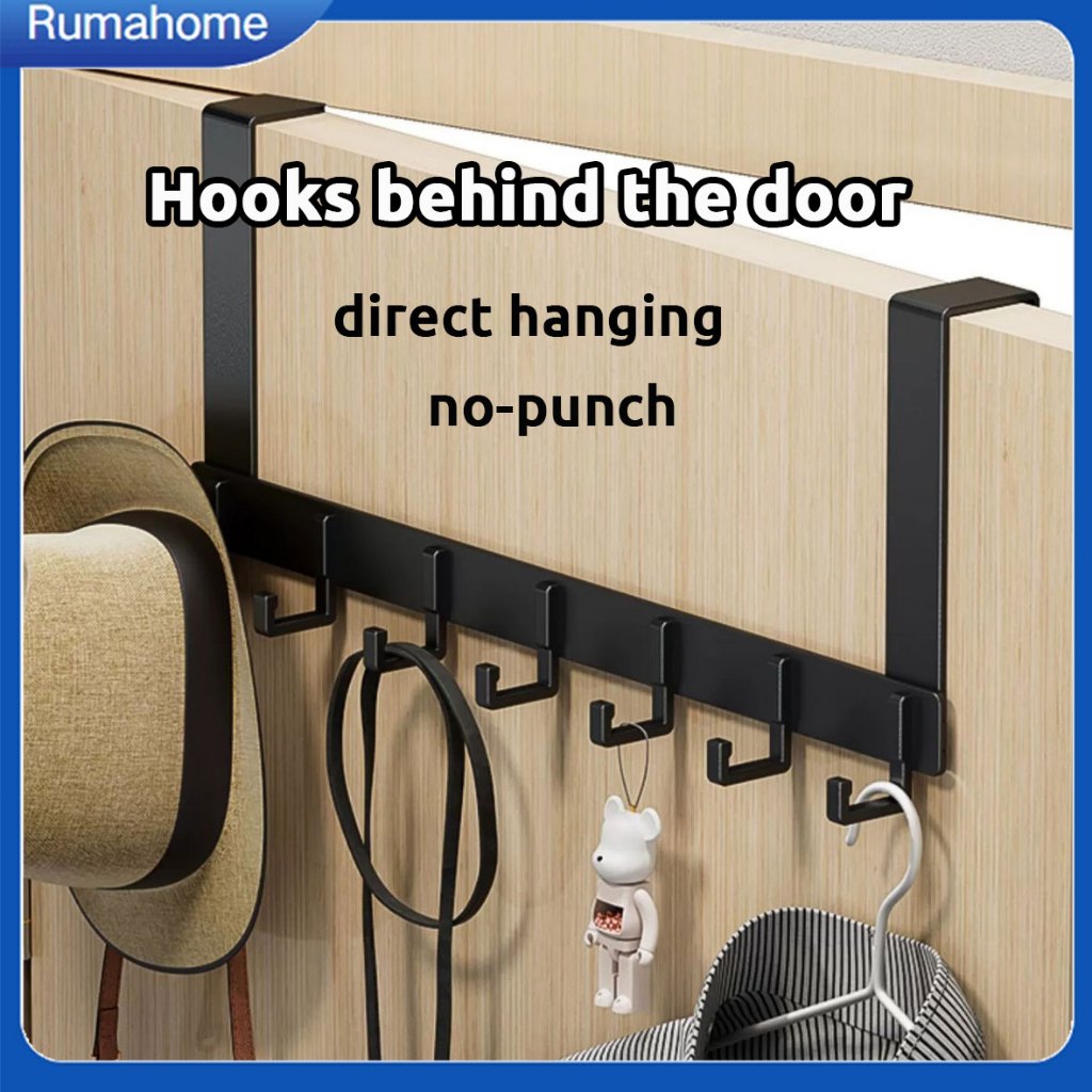 Rumahhome-Aluminum Hooks Back Door Hanger No Drill/no-punch Hanger ...