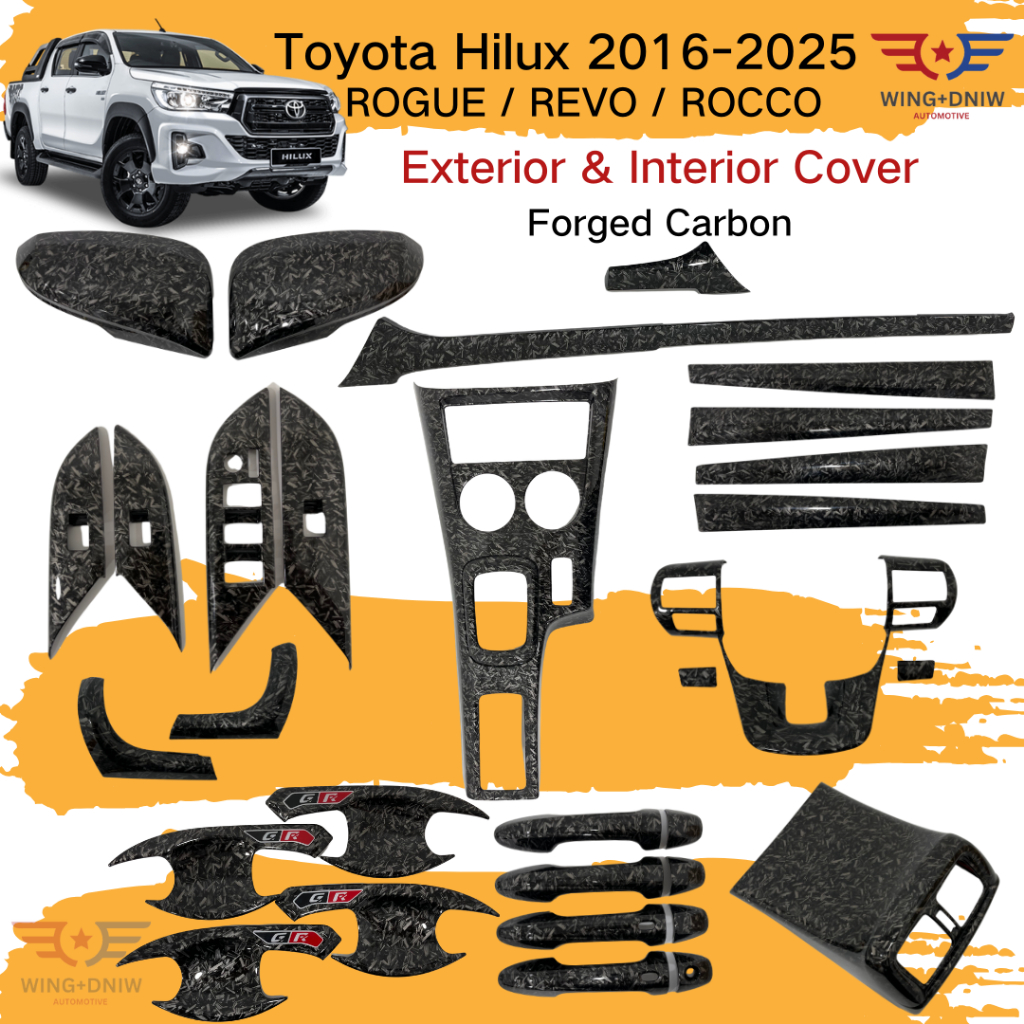 Toyota HILUX ROGUE REVO ROCCO 2016-2025 Forged Carbon Interior Exterior ...