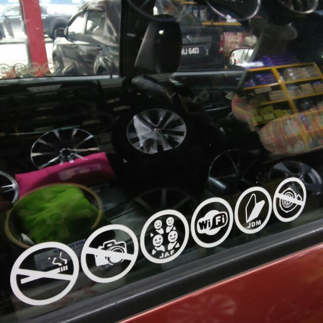 STIKER KERETA CERMIN TEPI BELAKANG TAMPAL DARI LUAR WI-FI JDM / 1PC ...