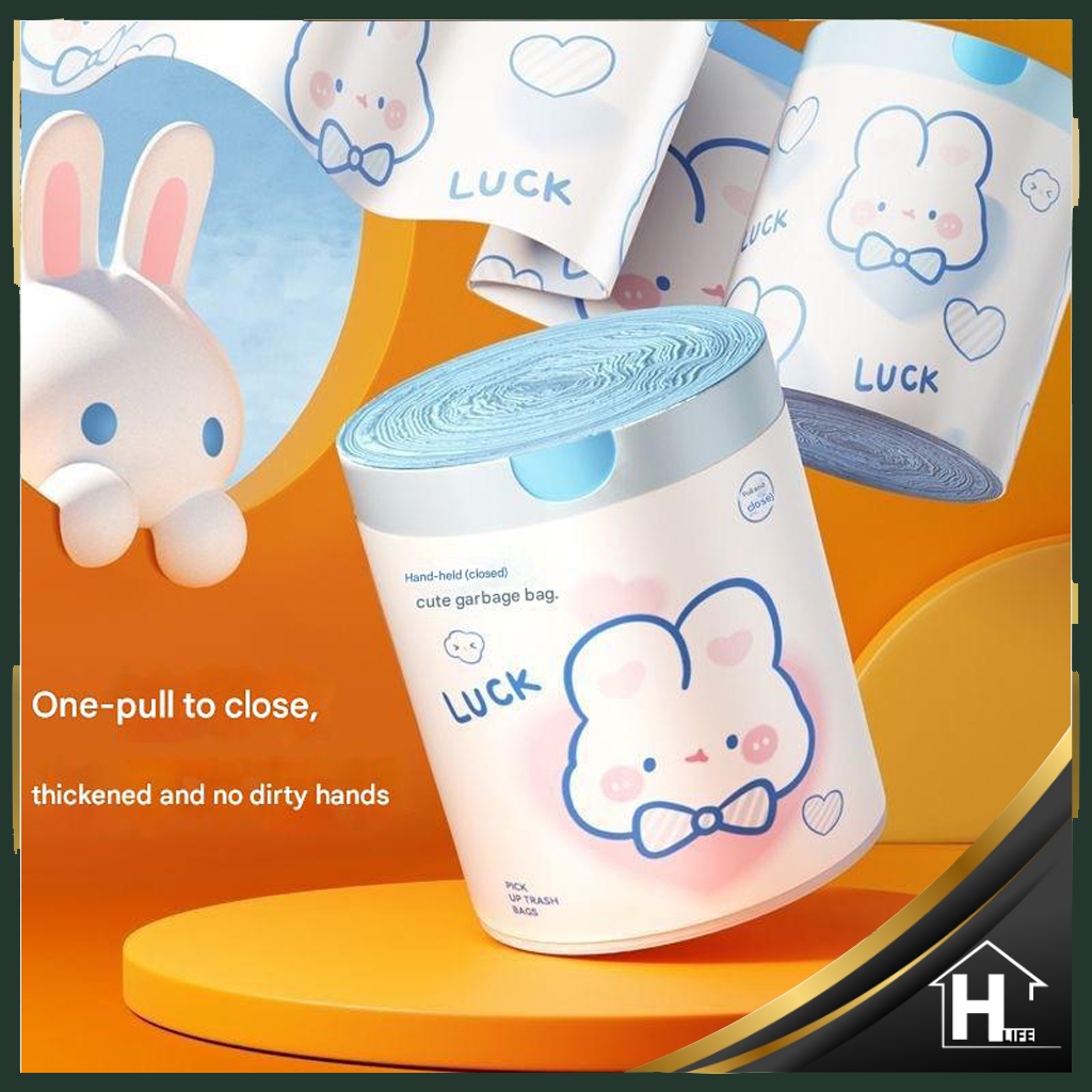 Cute Cartoon Bunny Drawstring Garbage Bag Kitchen Portable Storage Bag ...