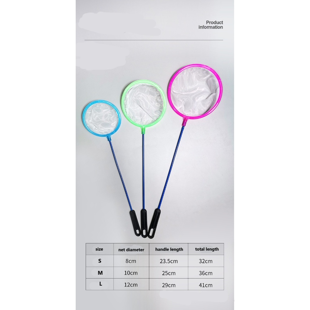 Aquarium fish net catcher tool 3 color available randomly pick, S/M/L ...
