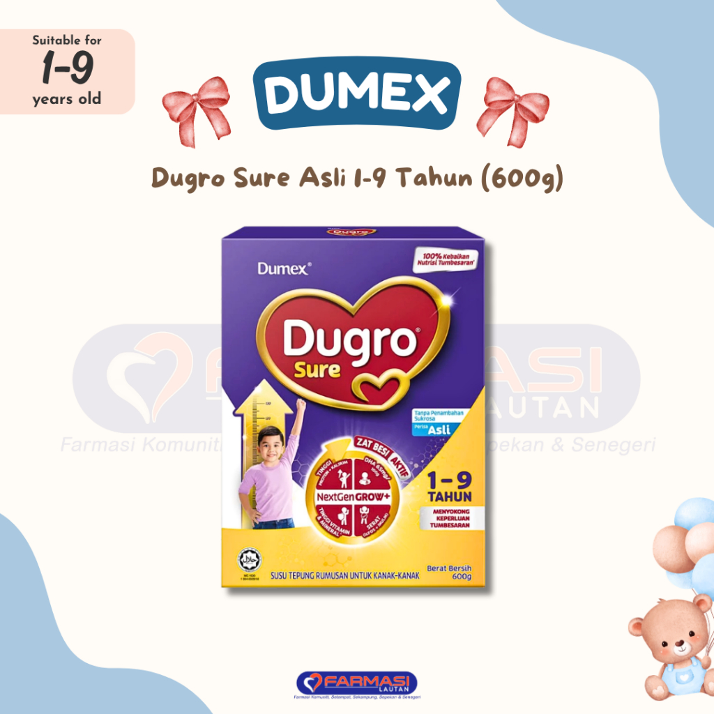 DUMEX Dugro Sure Original/Asli Tailored Nutrition Milk Formula 1-9 ...
