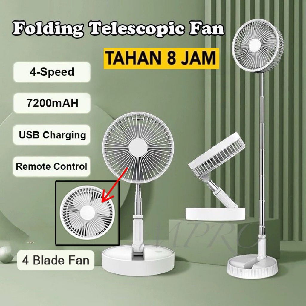 Kipas Rechargeable Retractable Foldable Mini Fan Desk Fan Outdoor Fan ...