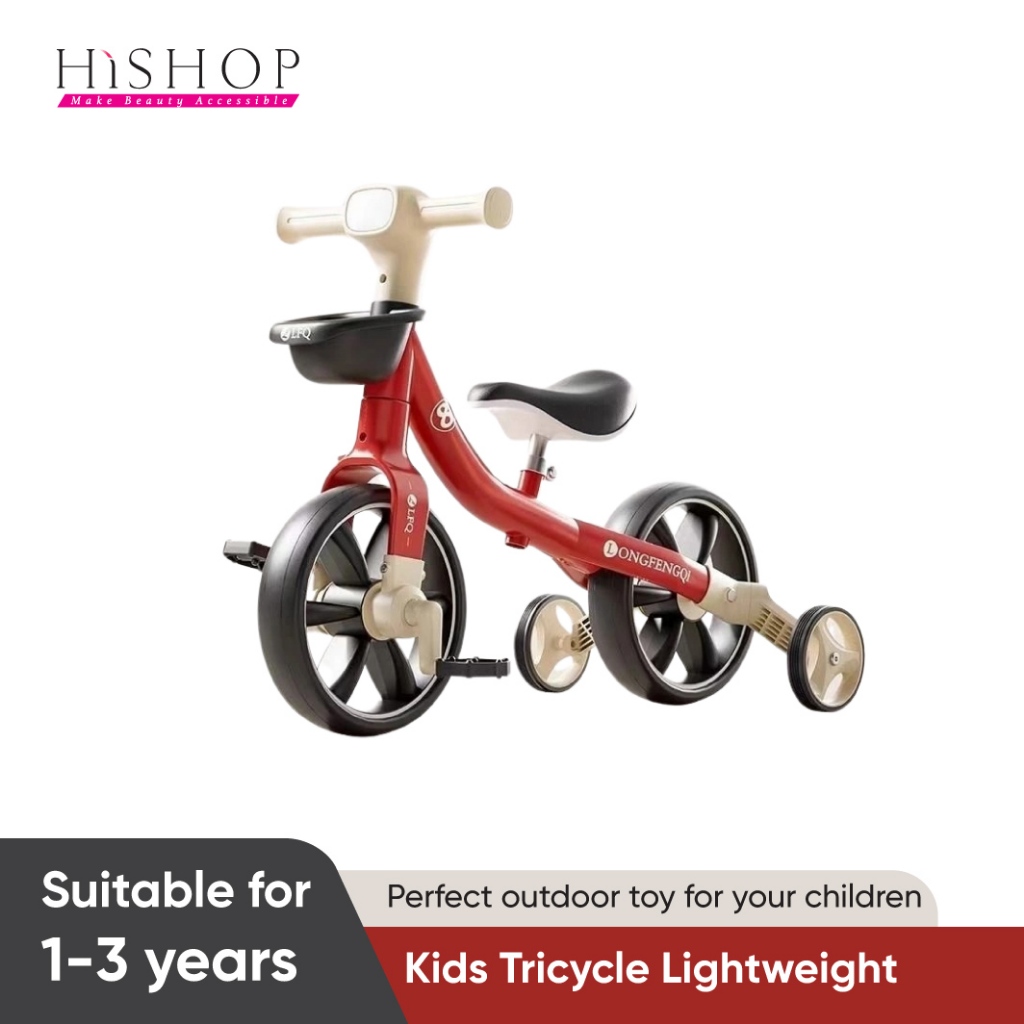 Kids Tricycle Lightweight Foldable Hand Push Bicycle Outdoor Toys 1-6 ...