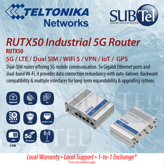 Teltonika Industrial 5G Router RUTX50 LTE Dual-SIM WiFi5 VPN GPS IoT 1 ...