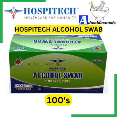 Hospitech Alcohol Swab Medical Grade with MDA (100s/Box) Saturated with 70% Isopropyl Alcohol ...