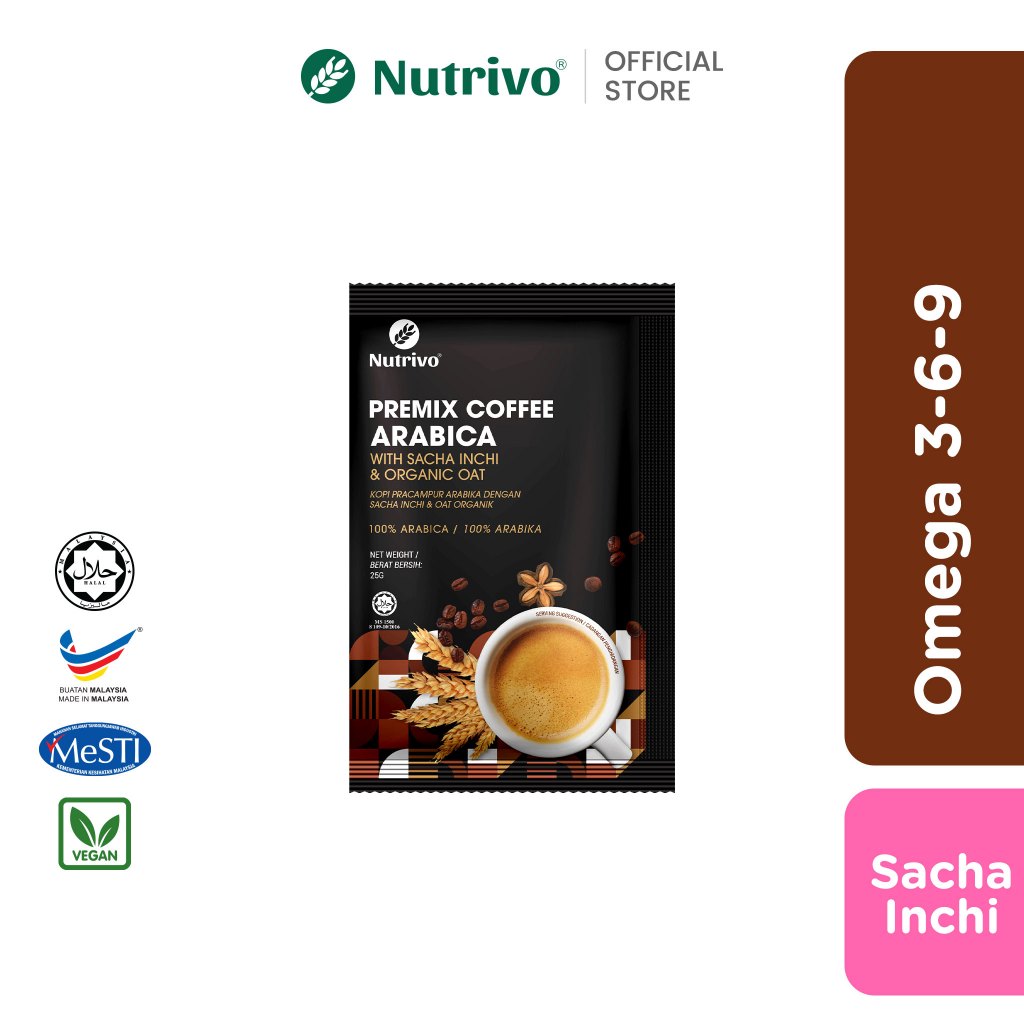 Nutrivo Luscious Coffee Arabica with Sacha Inchi & Organic Oat 25g x 1 ...