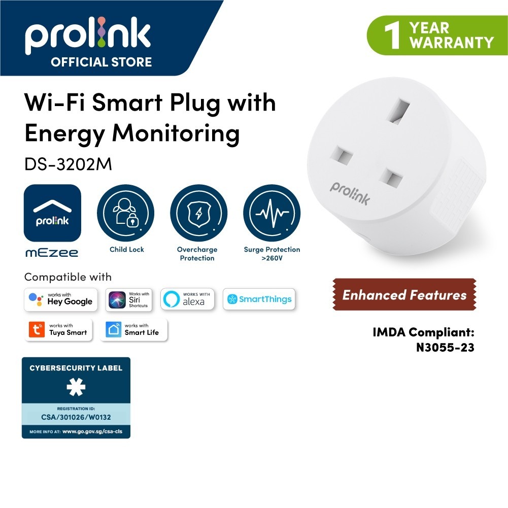 Prolink Smart Plug Socket with Surge Protection & Energy Monitoring ...