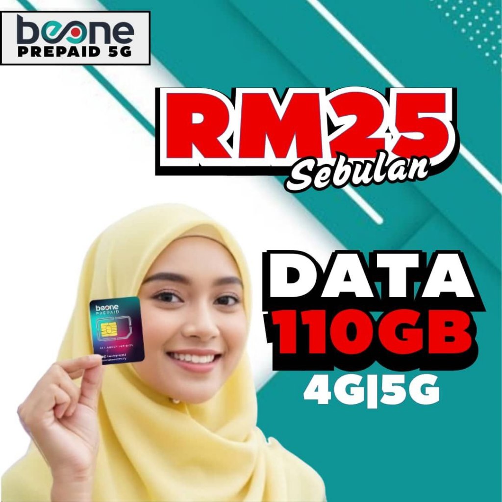 SIMKAD beONE Prepaid RM25 Unlimited Speed Unlimited Call 110GB Hotspot ...
