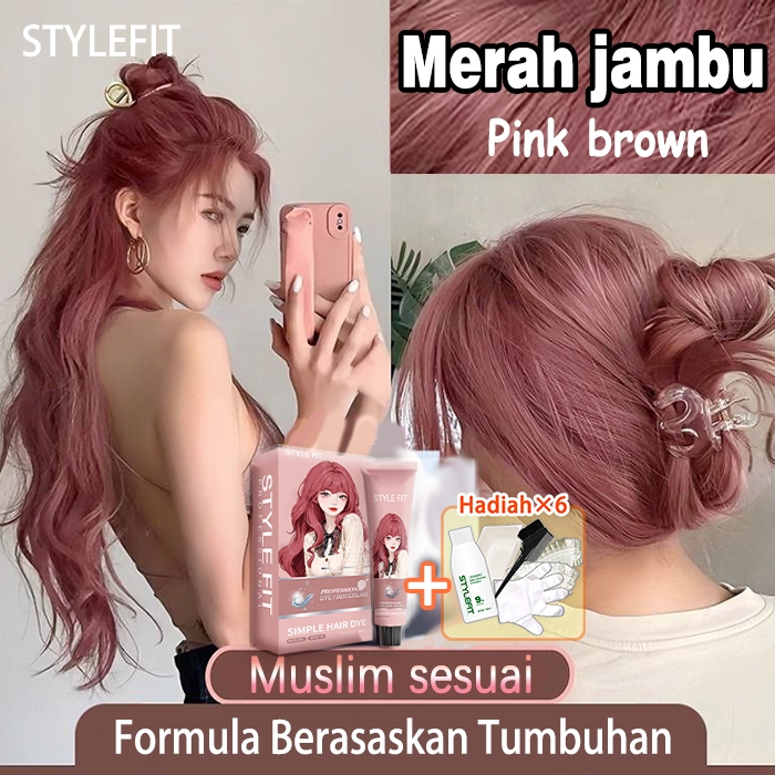 Tiada pelunturandiperlukan🌸halal Pink brown hair dye.Dye your ...