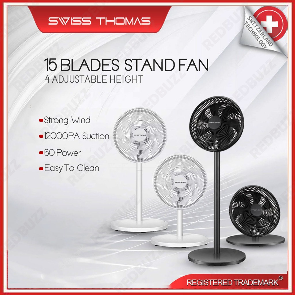 REDBUZZ 15 Blades Stand Fan Kipas Berdiri 3 Speed Adjustment Low Noise ...